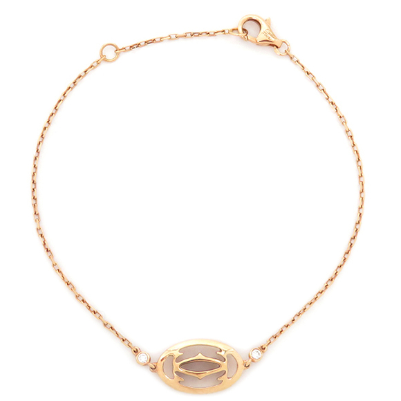 Cartier | Bags | Cartier K8 Diamond Chain Logo Double Bracelet Pink ...